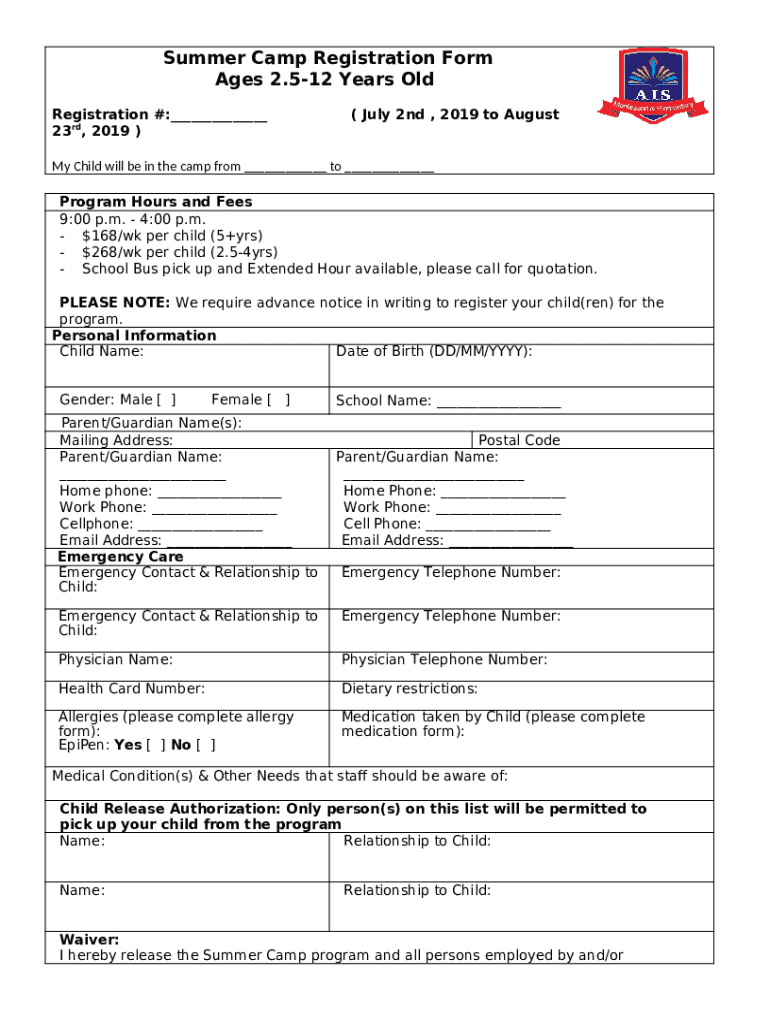 Ages 2 Doc Template | pdfFiller