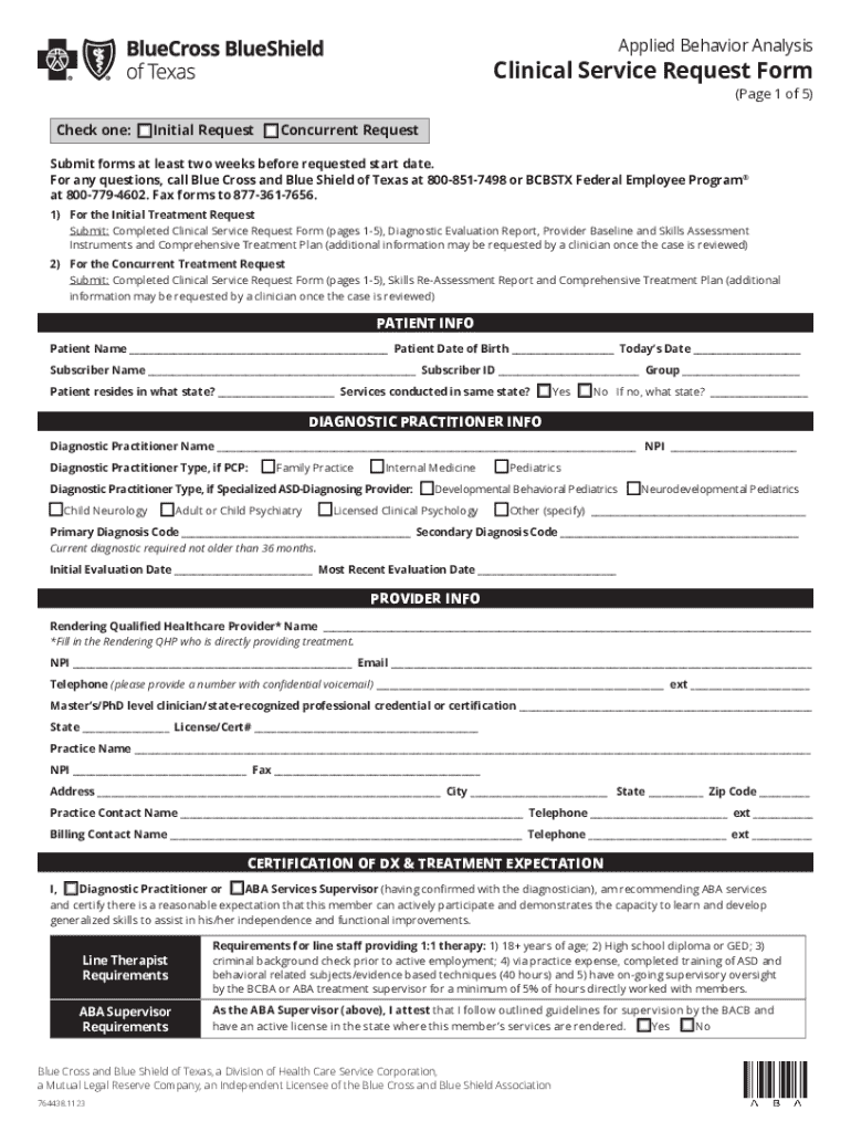 Fillable Online ABA Clinical Service Request Form. ABA Clinical Service Request Form Fax Email ...