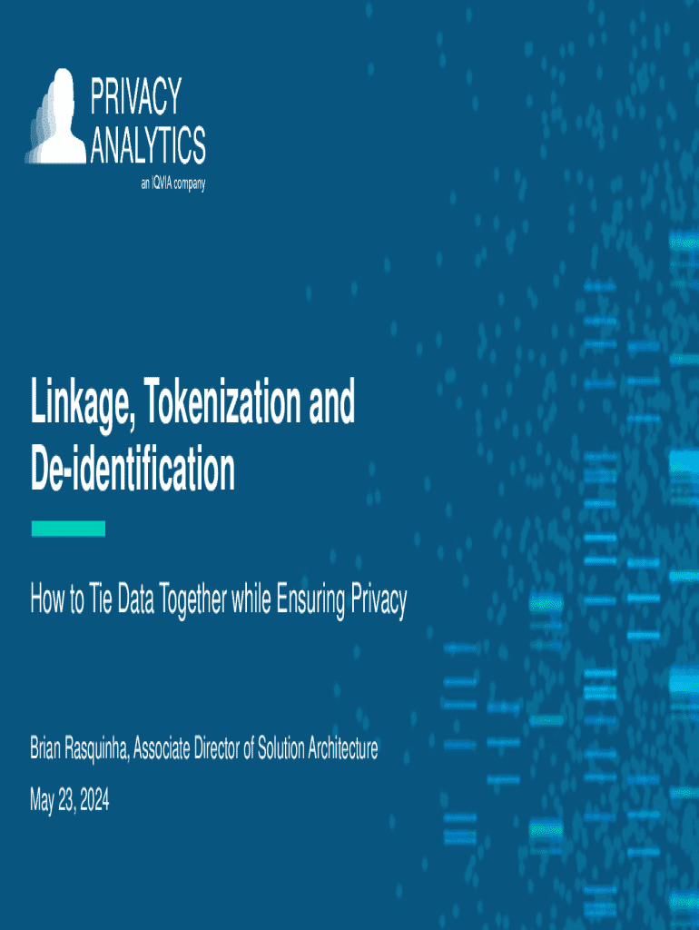 Fillable Online Linkage, Tokenization and De-identification Fax Email Print - pdfFiller