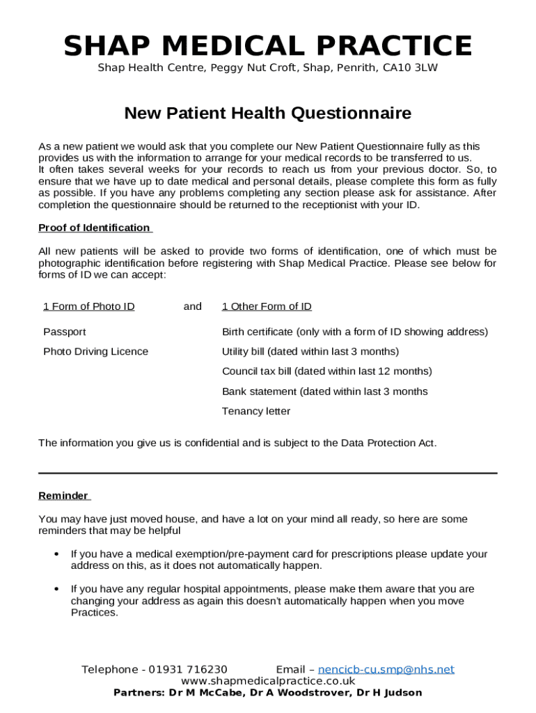 Patient Health Questionnaire - an overview Doc Template | pdfFiller