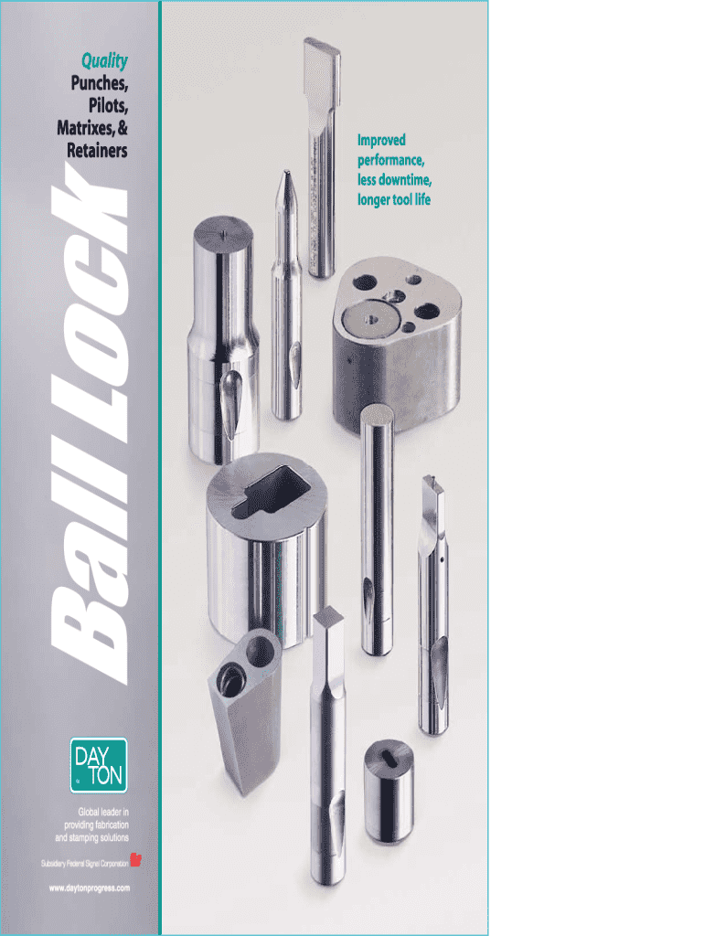 Fillable Online DAYTON Ball-Lock Punches, Dies & Retainers - Misumi USA ...