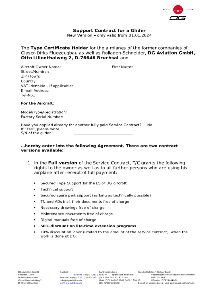 DG Support Contract Doc Template | pdfFiller