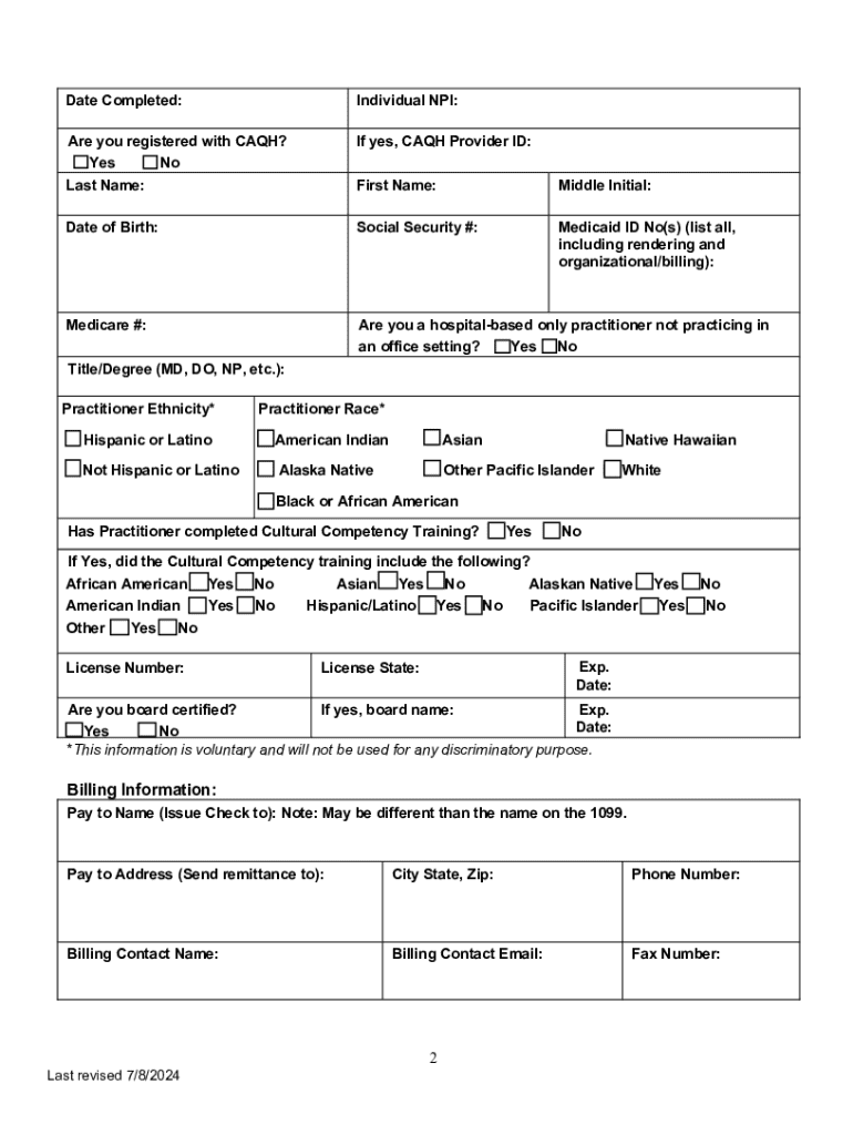 Fillable Online DE Practitioner Data Form Fax Email Print - pdfFiller