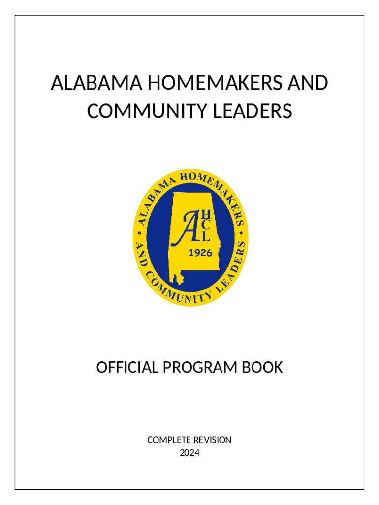 OFFIC IAL PROGRAM BOOK. ALABAMA HOMEMAKERS AND COMMUNITY LEADERS Doc ...