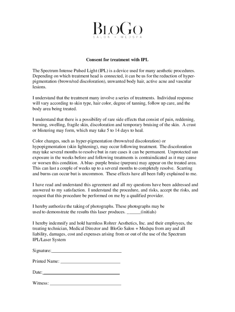 Fillable Online arcticmedicalcenter.com - AMC IPL Consent Form Fax ...