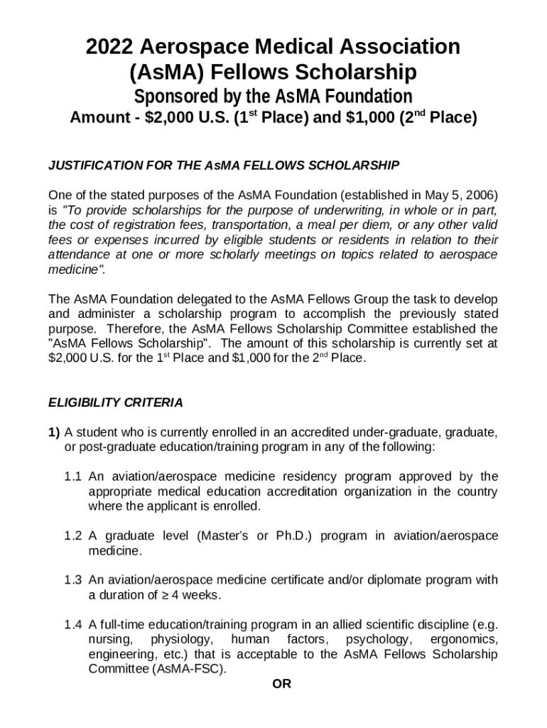 Road to Fellowship - AsMA Associate Fellows Group Doc Template | pdfFiller
