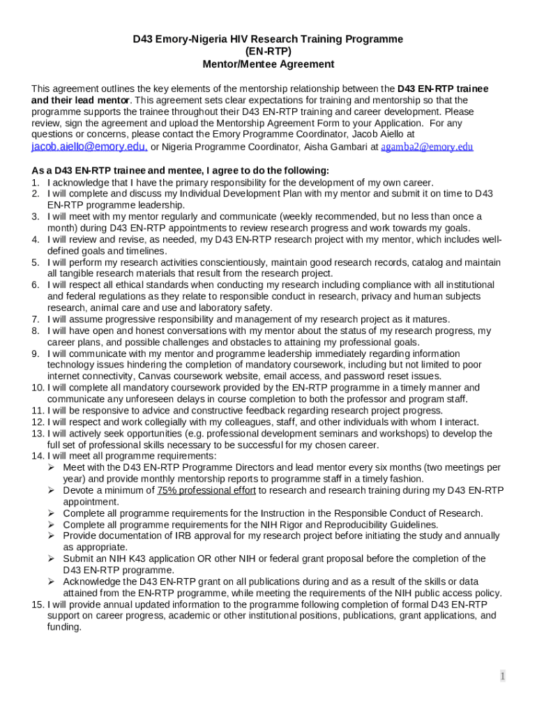 Examples of mentoring goals and how to set them - nimr gov Doc Template ...