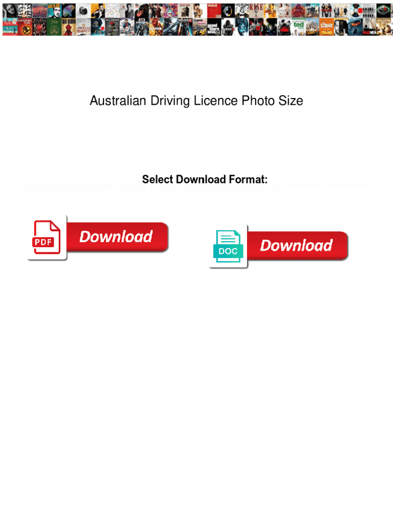 Fillable Online Australian Driving Licence Photo Size. Australian ...