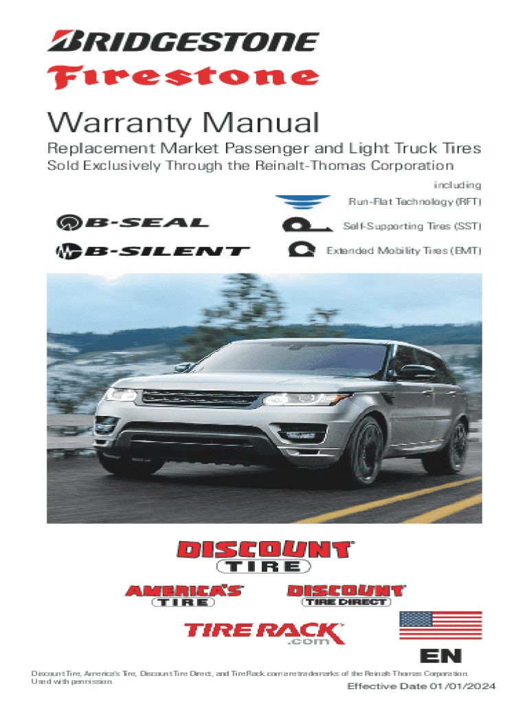 Fillable Online . Bridgestone Firestone Warranty Manual Replacement ...