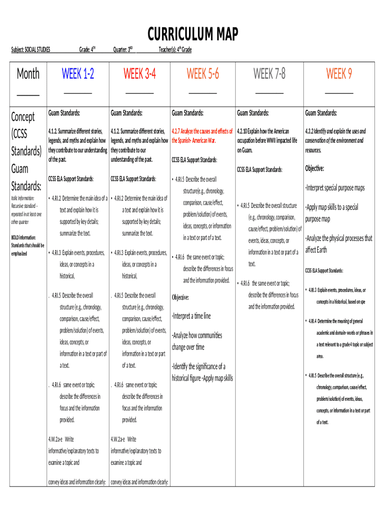 Grade 4 Social Studies Curriculum Map - Everest Academy Doc Template ...
