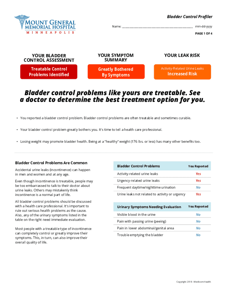 Fillable Online Definition & Facts for Bladder Control Problems ...