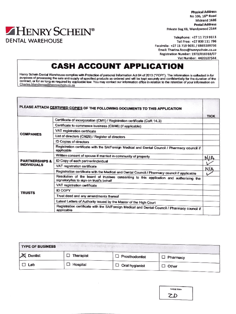 Fillable Online Henry Schein - Dental Warehouse Fax Email Print - pdfFiller