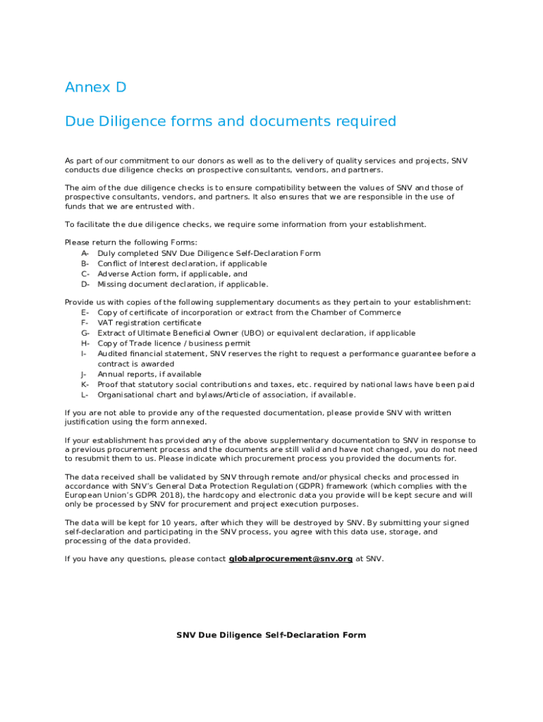 Self declaration and annexes - Individuals Doc Template | pdfFiller