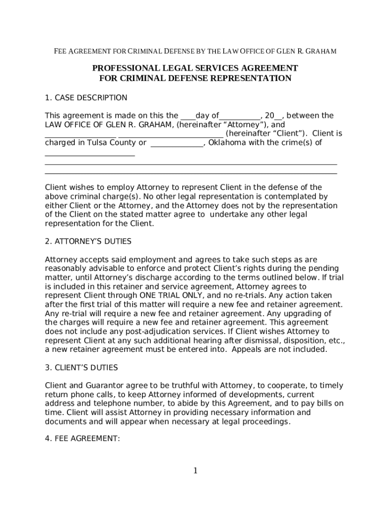 Sample Written Fee Agreement Doc Template | pdfFiller