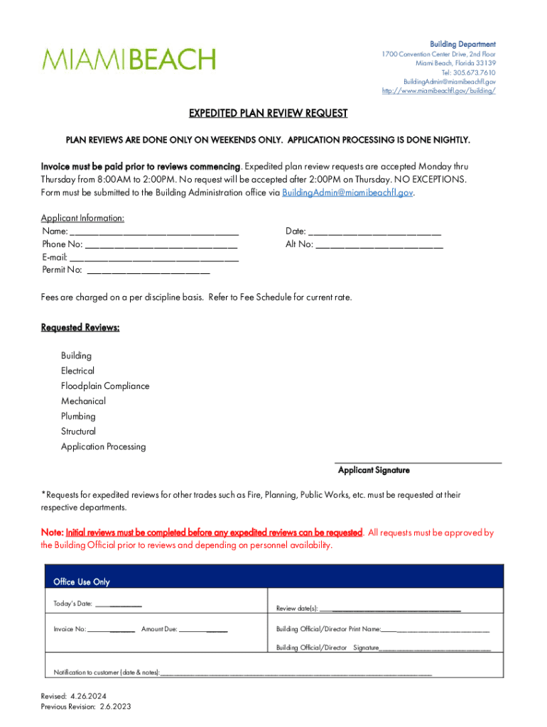 Fillable Online Expedited-Plan-Review-Request-form- ... Fax Email Print ...