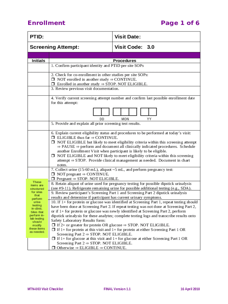 Enrollment Checklist - Non-US Doc Template | pdfFiller