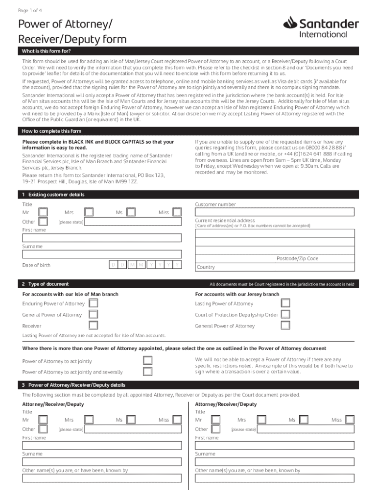 Fillable Online Power of Attorney/ Receiver/Deputy form Fax Email Print ...