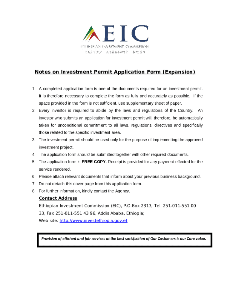 Application for New Investment Permit - theiGuides Admin Doc Template ...