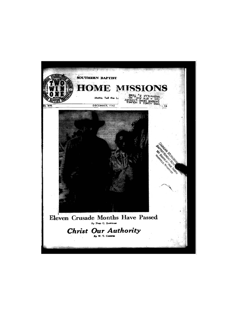 Fillable Online Home Missions World Miss The L business Of Baptists Fax ...