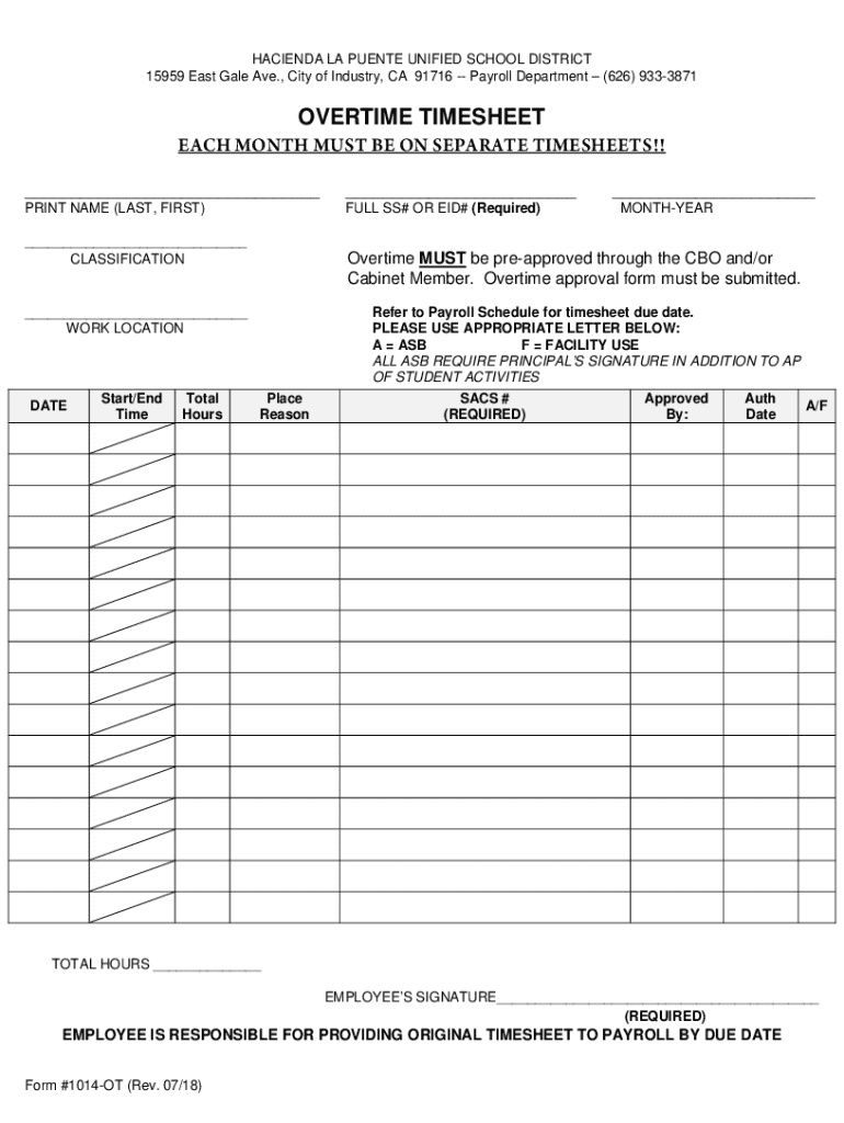 Fillable Online overtime timesheet Fax Email Print - pdfFiller