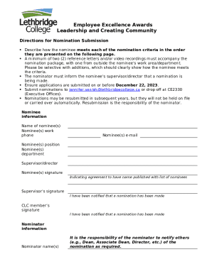 Tips for Writing a Winning Nomination Doc Template | pdfFiller