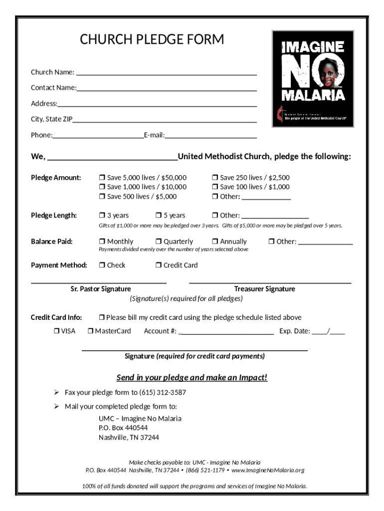 Pledge - Church Doc Template | pdfFiller