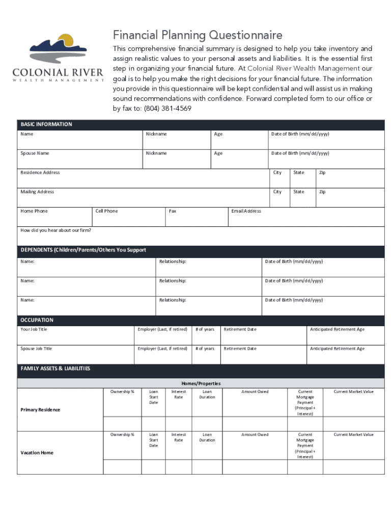 Fillable Online Financial Planning: What It Is and How to Make a Plan ...