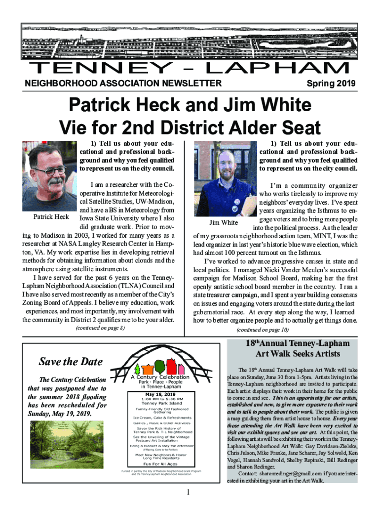Fillable Online Patrick Heck and Jim White Vie for 2nd District Alder ...