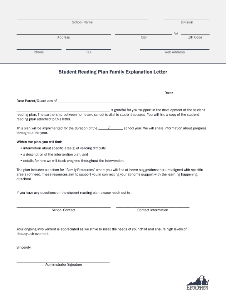 Fillable Online Sample Initial Parent Notification Letter Fax Email ...