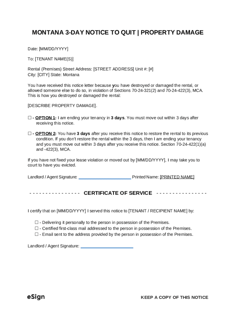 70-33-433. Grounds for termination of rental agreement, MCA Doc Template | pdfFiller