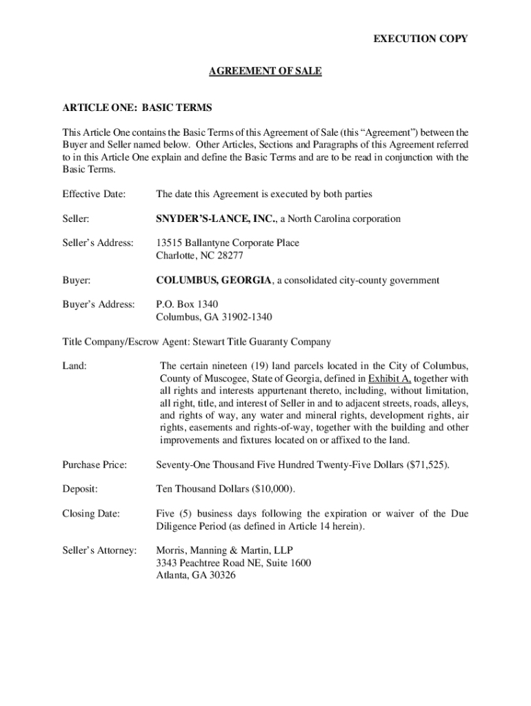 Fillable Online Agreement of Sale vs. Sale Deed: Meanings, Key ...