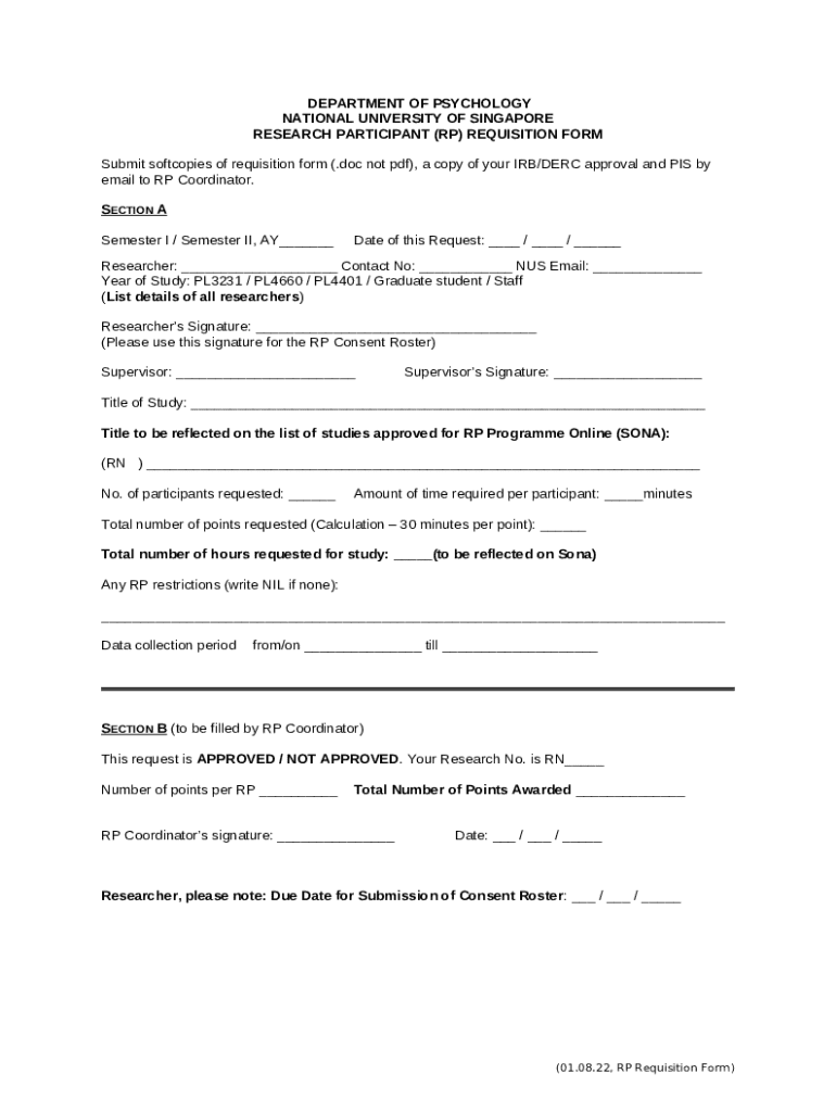 RP Requisition Doc Template | pdfFiller