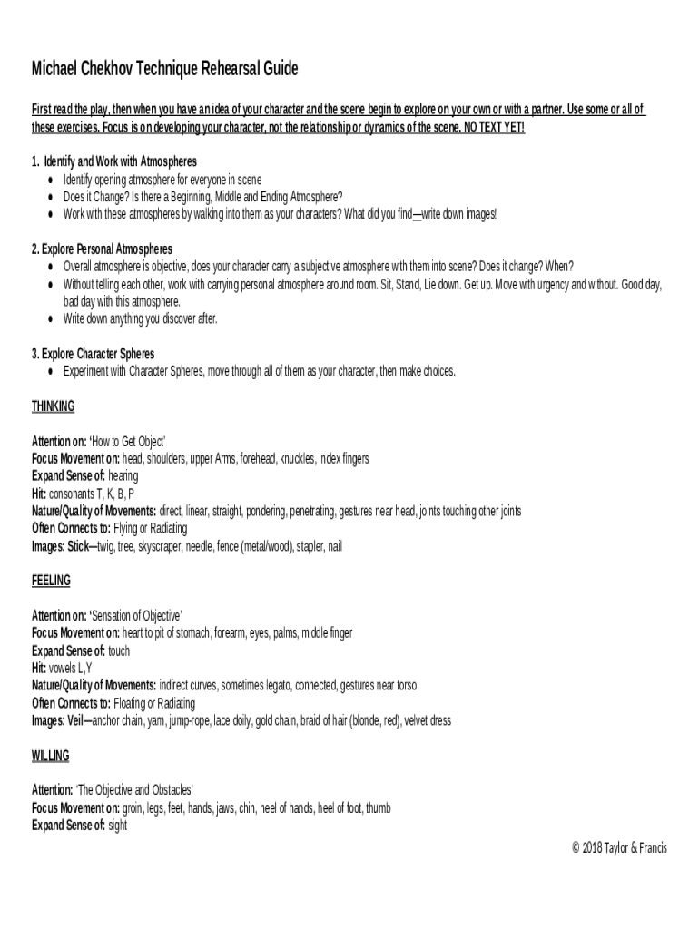 The Art of Michael Chekhov's Chart - Critical Stages Doc Template ...