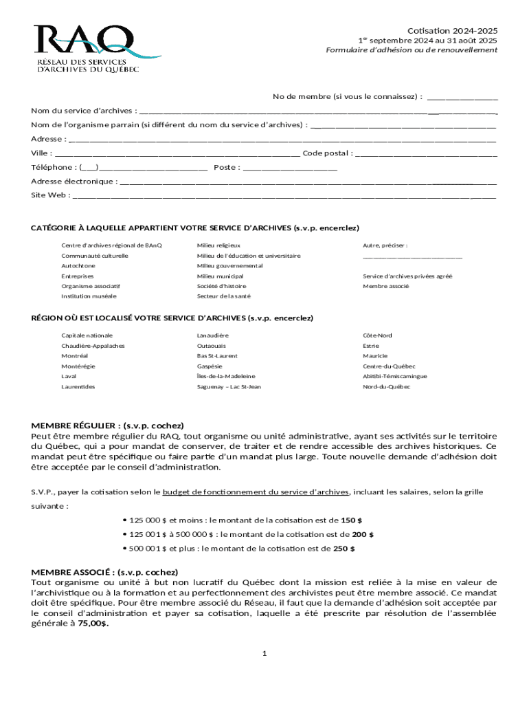 Tlcharger le ulaire d'adhsion ou de renouvellement Doc Template | pdfFiller