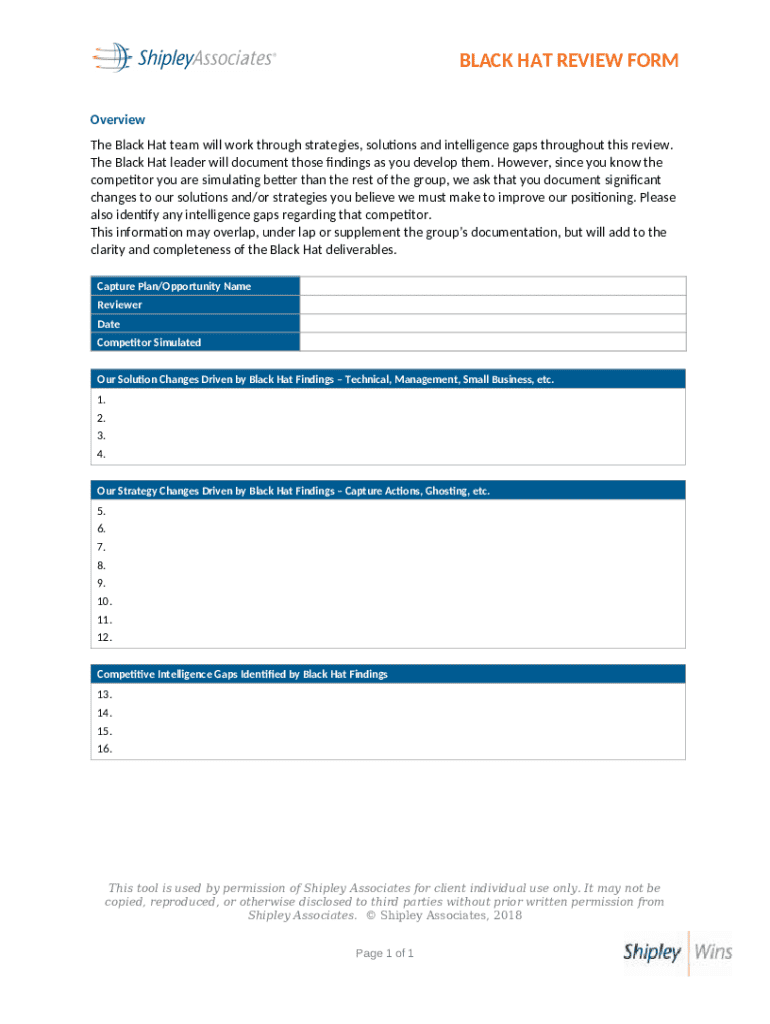 Shipley Black Hat Review v2.0. Shipley Black Hat Review v2.0 Doc ...