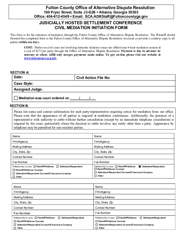Fillable Online Alternative Dispute Forms Fax Email Print - pdfFiller