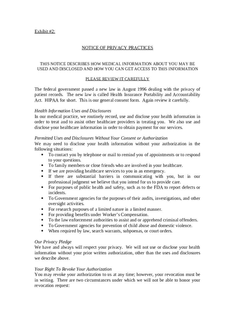 - B-1 - EXHIBIT B Notice of Privacy Practices Doc Template | pdfFiller