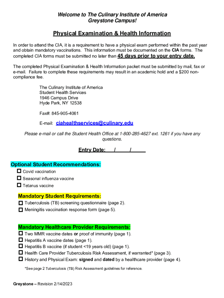 Fillable Online CIA California Physcial Form. CIA California Physcial ...