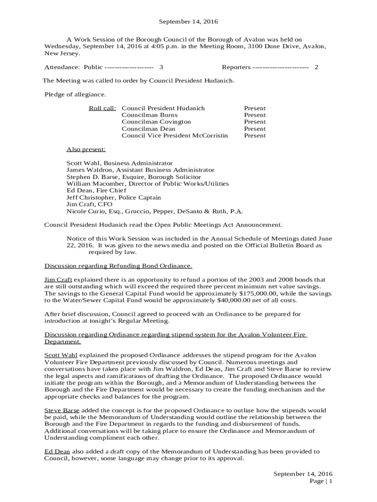 Attendance:Public --------------------3Reporters -----------------------2 Doc Template | pdfFiller