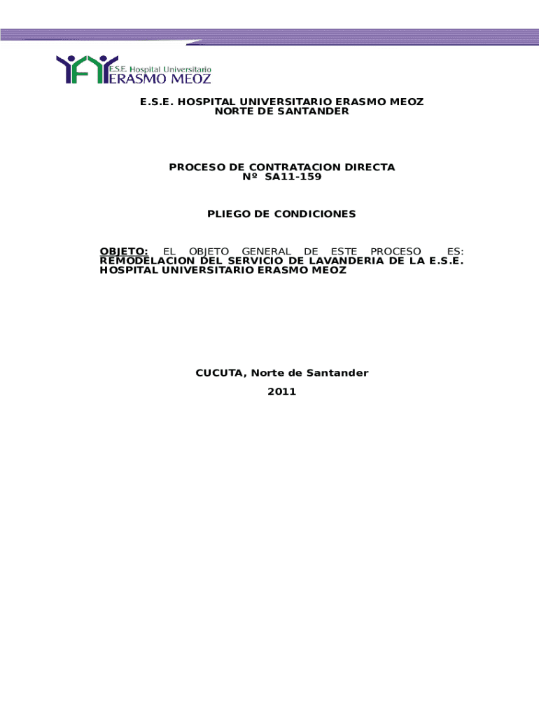 OBJETO:EL OBJETO GENERAL DE ESTE PROCESOES: REMODELACION DEL SERVICIO DE LAVANDERIA DE LA E Doc ...