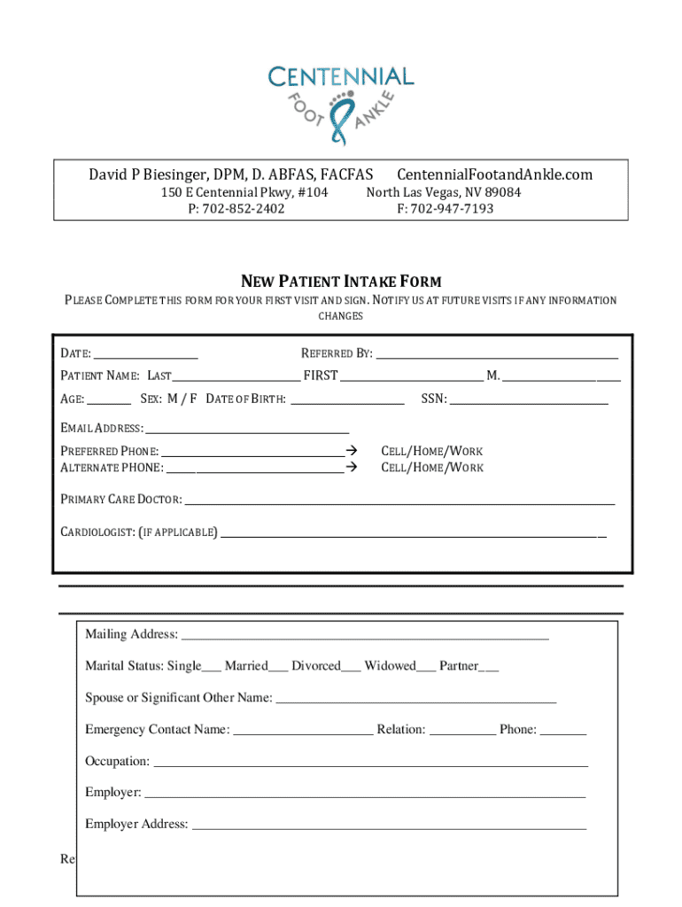 Fillable Online NEW PATIENT/CONSULTATION FORM Fax Email Print - pdfFiller