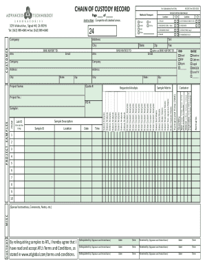 Fillable Online Chain of Custody Record for Laboratory Sample Transport 2021 Fax Email Print ...