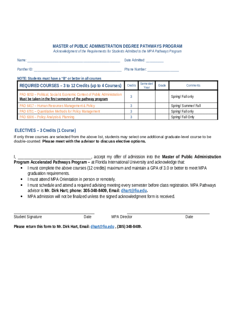 Combined BA or BS and MPA Pathway - Askew School of ... - mpa fiu Doc ...