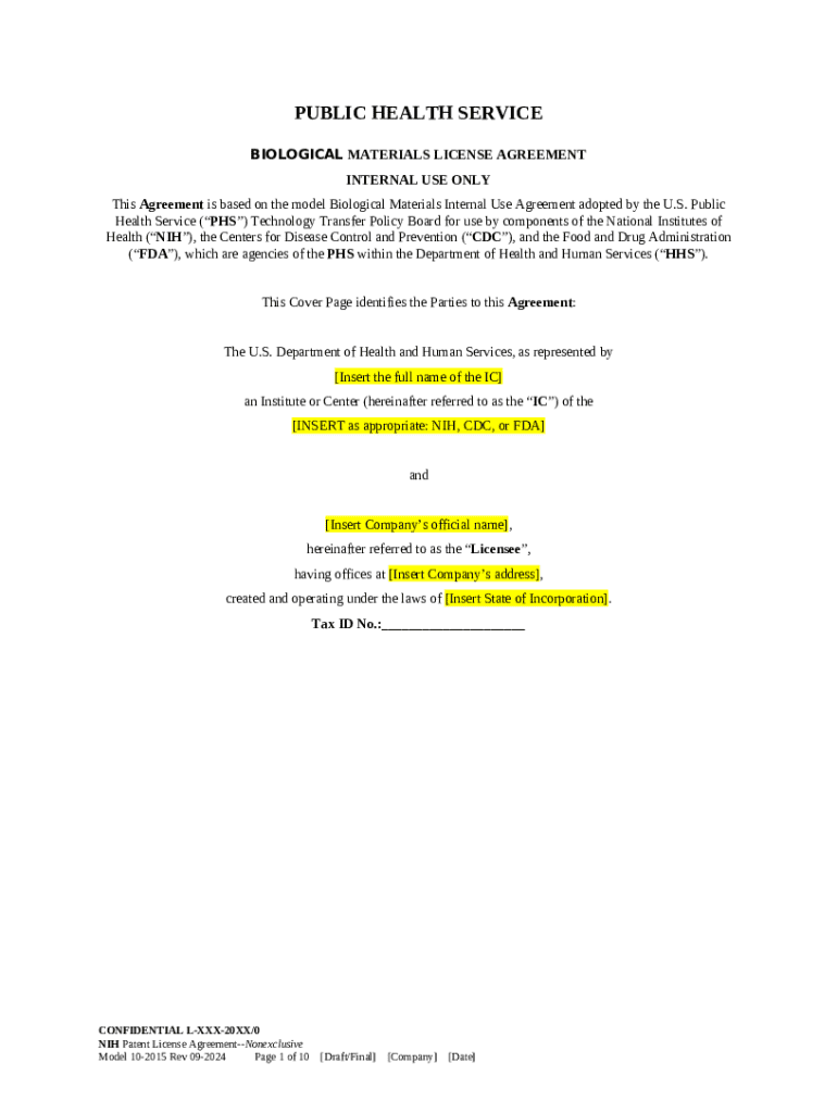 Online ott nih PHS BMLA Internal Use Doc Template | pdfFiller