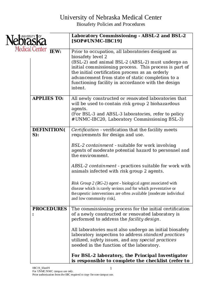 BioSafety SOP Template Doc Template | pdfFiller