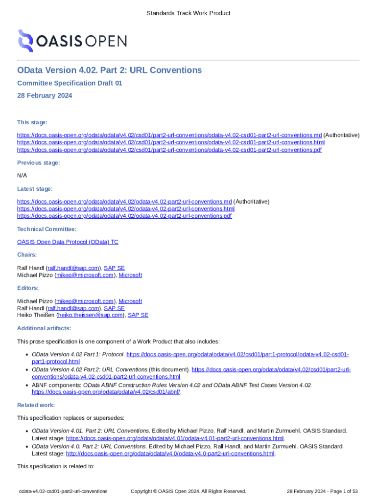 Fillable Online Invitation to comment on four OData v4.02 specification drafts Fax Email Print ...