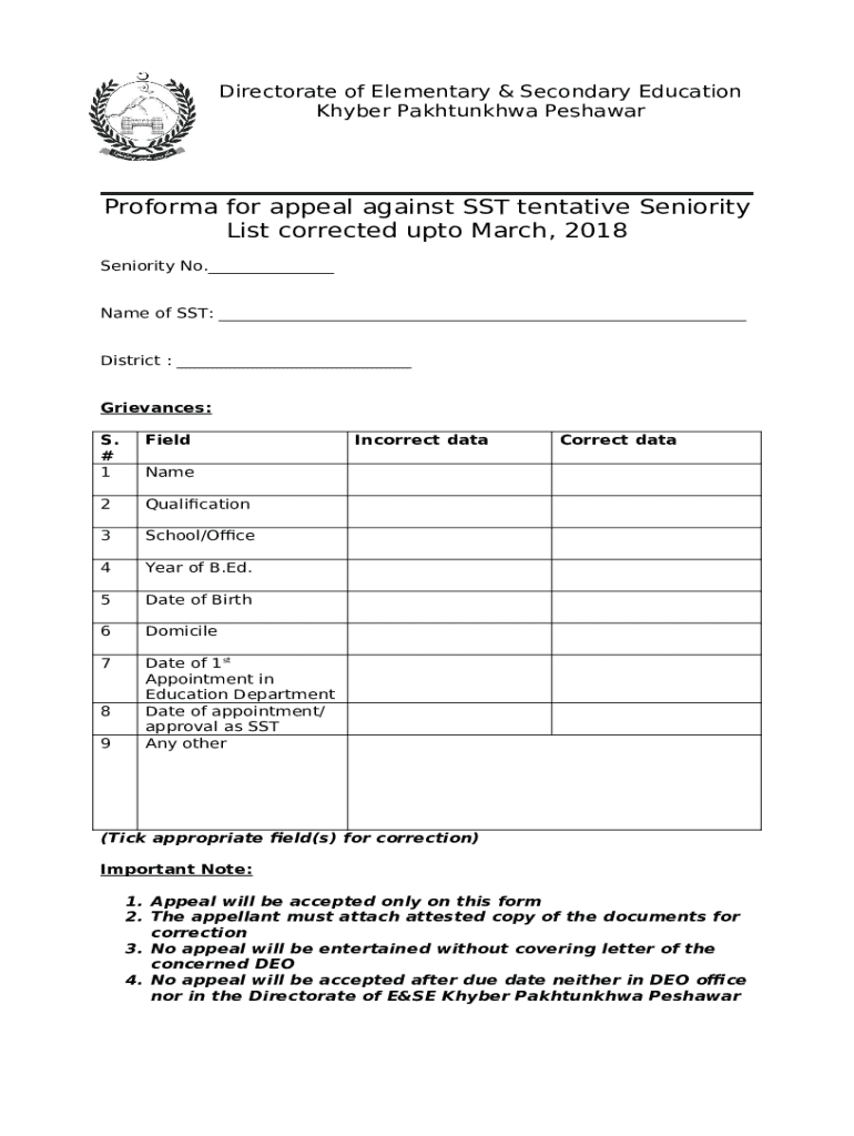 Tentative seniority list of male SST has been updated. All ... Doc ...