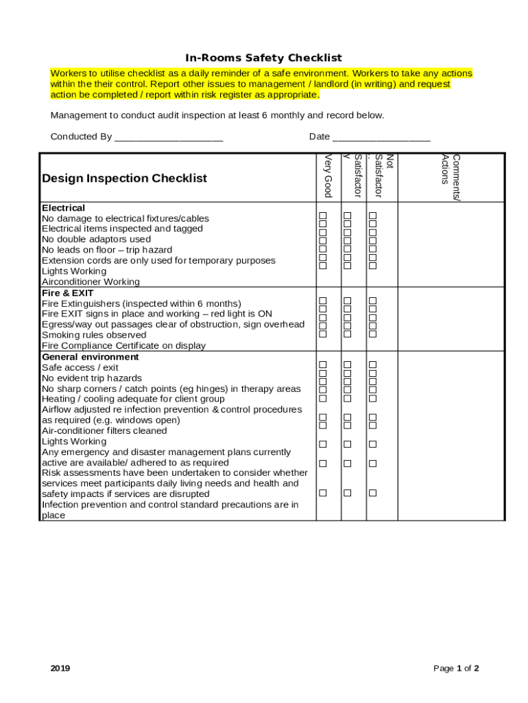 Safety Inspection Checklist: Ensuring Workplace ... Doc Template | pdfFiller