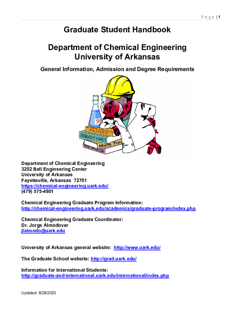 Fillable Online Fillable Online chemical-engineering uark Graduate ...
