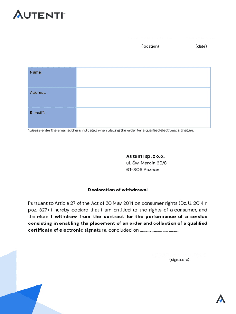 Fillable Online Template declaration of withdrawal from the Agreement.docx Fax Email Print ...